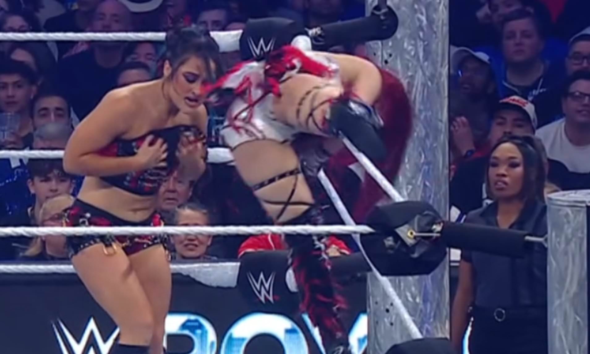 Lyra Valkyria nearly suffers major wardrobe malfunction in the women's Royal Rumble - but WWE ...