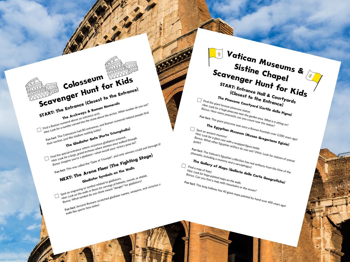 Rome with Kids: 7 Printable Scavenger Hunts