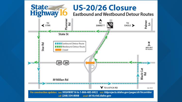 Major Chinden lane closures start for new State Highway 16 interchange ...