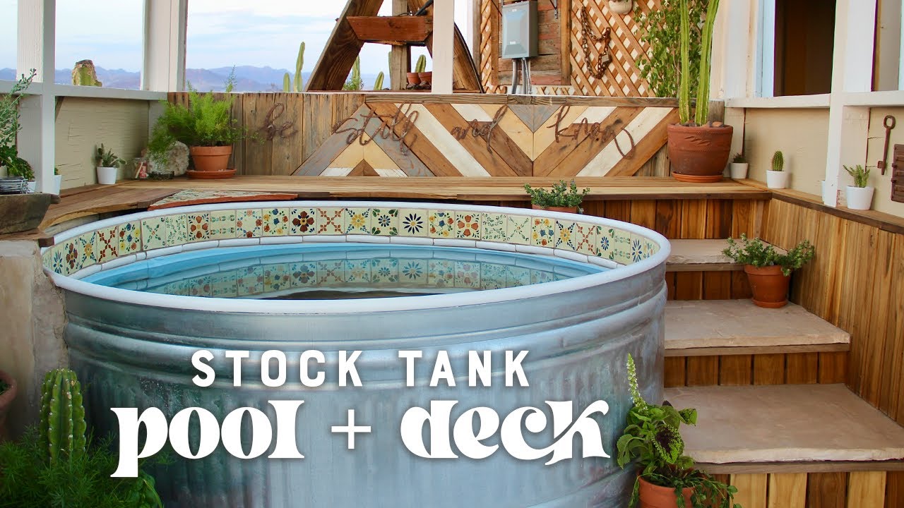 DIY STOCK TANK POOL + DECK