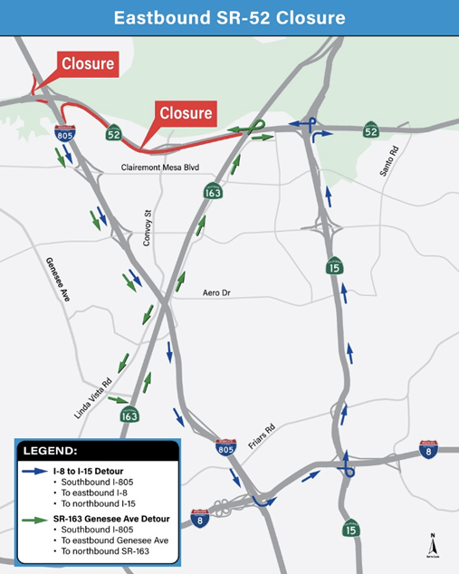 Eastbound SR-52 to close for roadwork; motorists advised to plan for ...