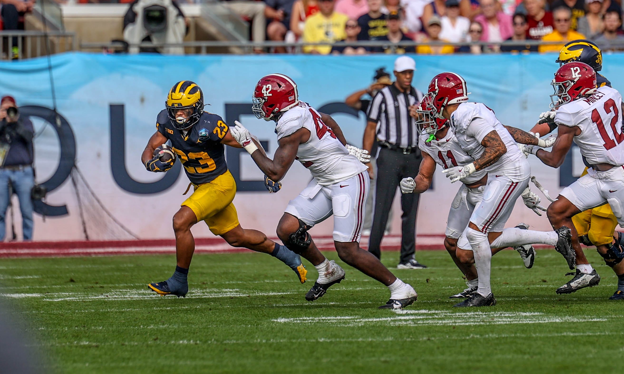 Projecting Michigan football spring ball 2025 offense depth chart two-deep