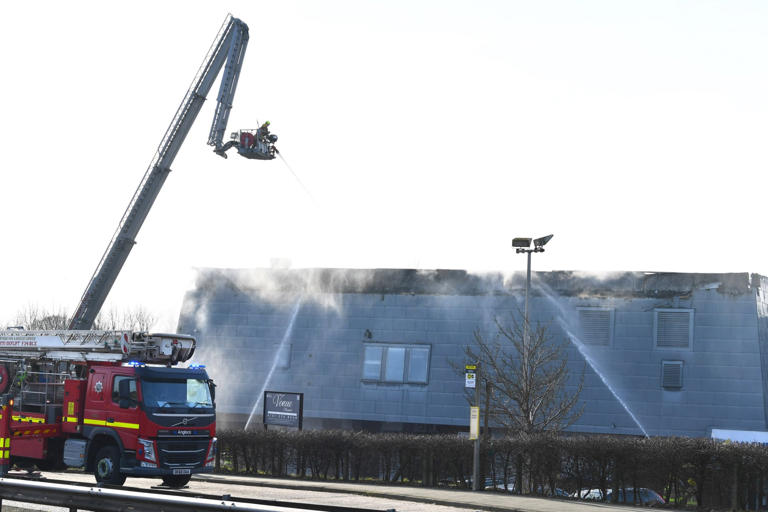 Drone footage shows aftermath of Maghull town hall destroyed by fire