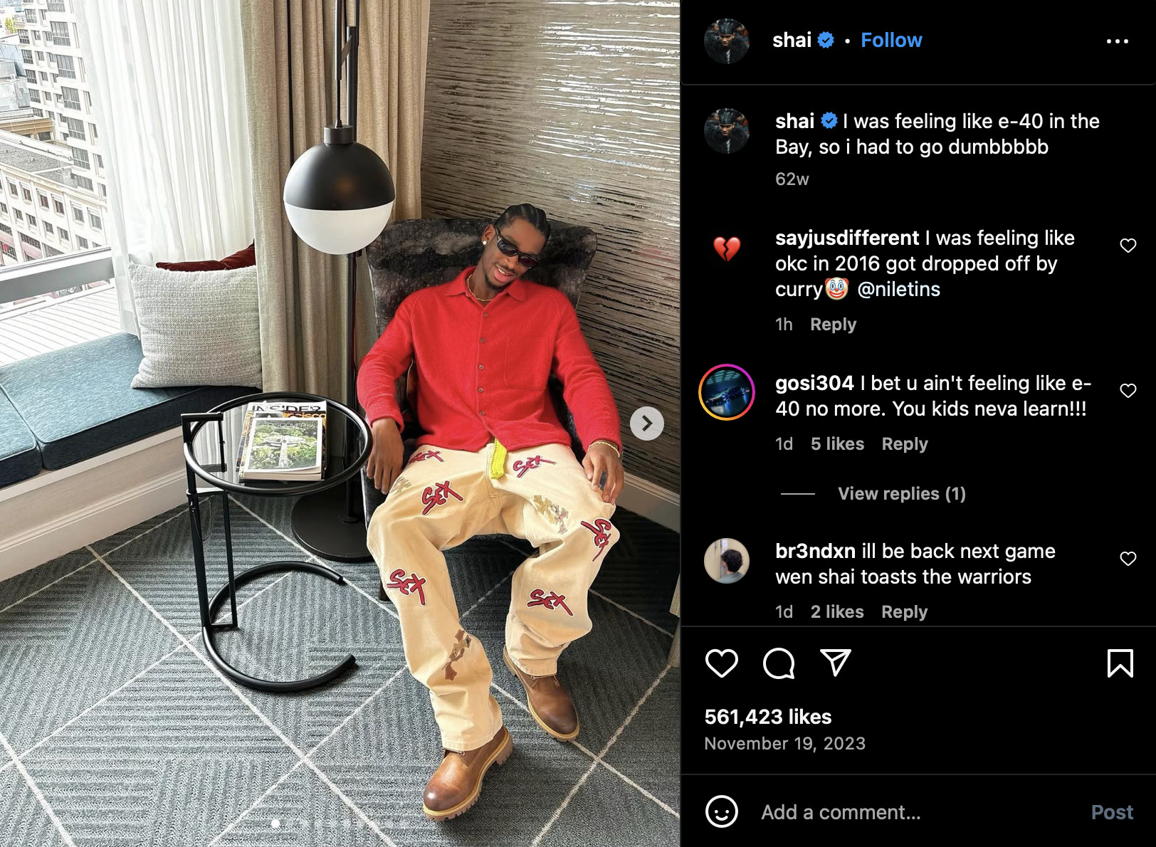 Steph Curry's Sister Has a ‘Bone to Pick' With Shai-Gilgeous Alexander ...