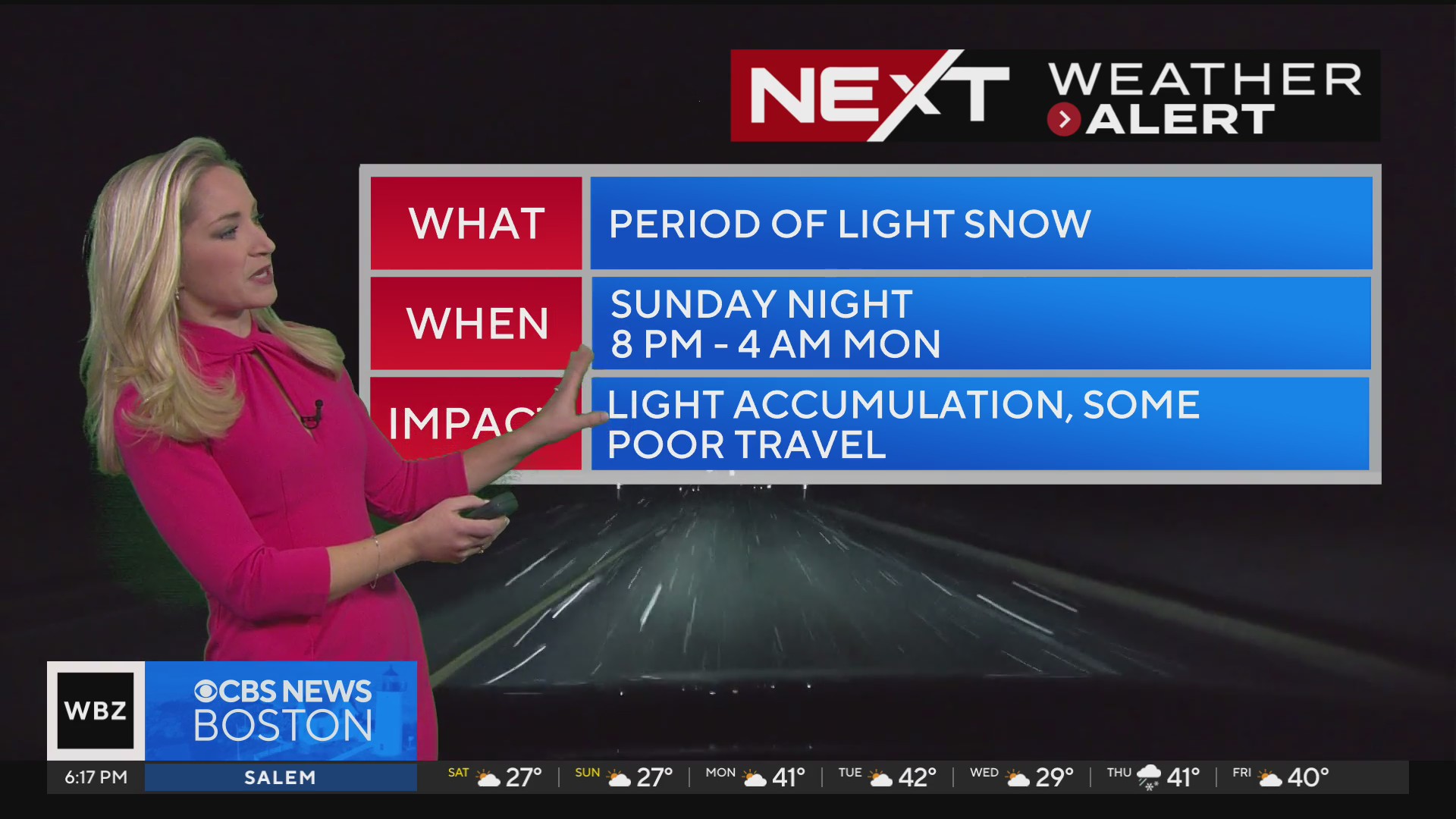 Next Weather: WBZ evening forecast for February 1, 2025