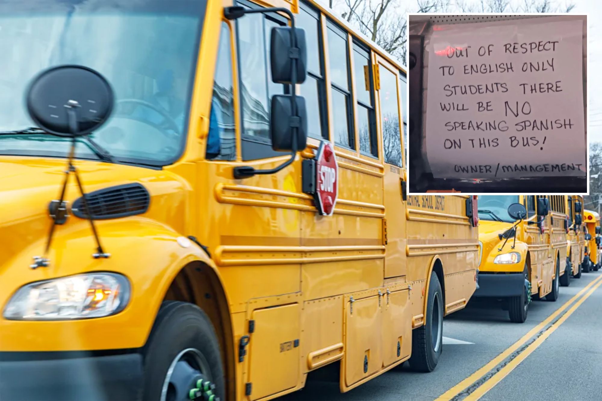 Shocking racially charged sign banning Spanish appears on Pennsylvania ...