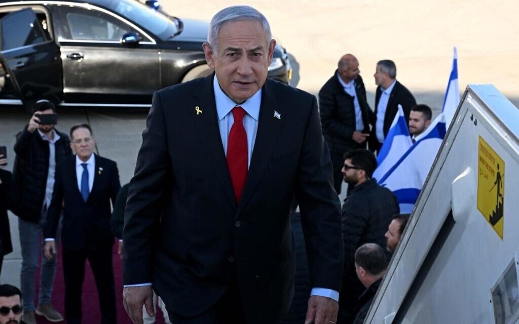Netanyahu takes off for Florida ahead of Trump meet