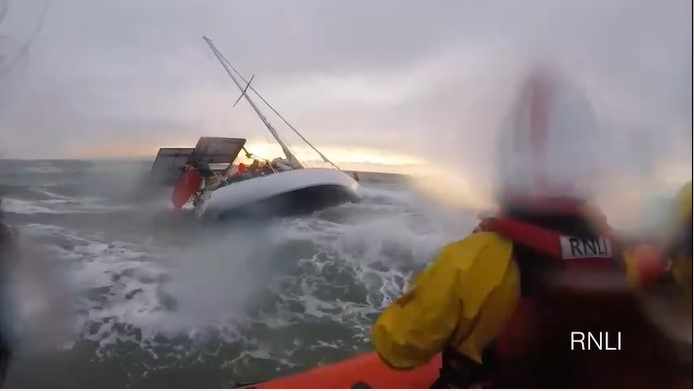 Dramatic sea rescues: Windsurfer, yacht, man and dog saved by RNLI