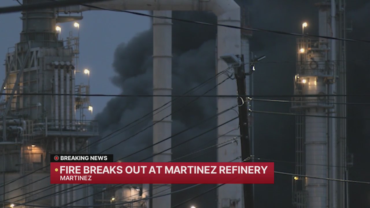 Martinez refinery fire continues to burn