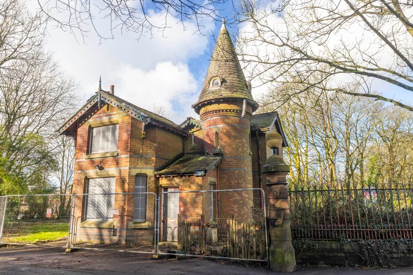 The abandoned 'lunatic asylum' gatehouse with a stunning staircase
