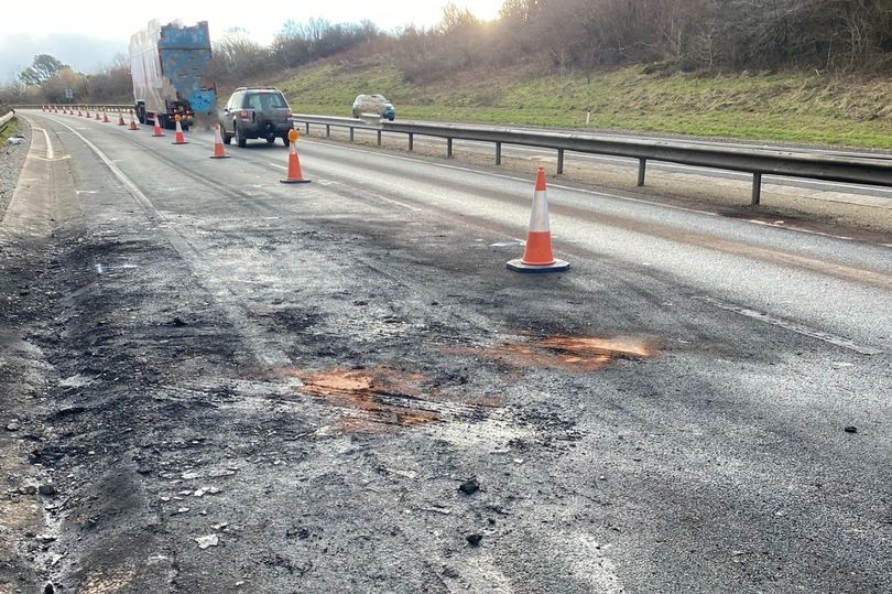 Blistering heat from bus fire causes severe damage to A30