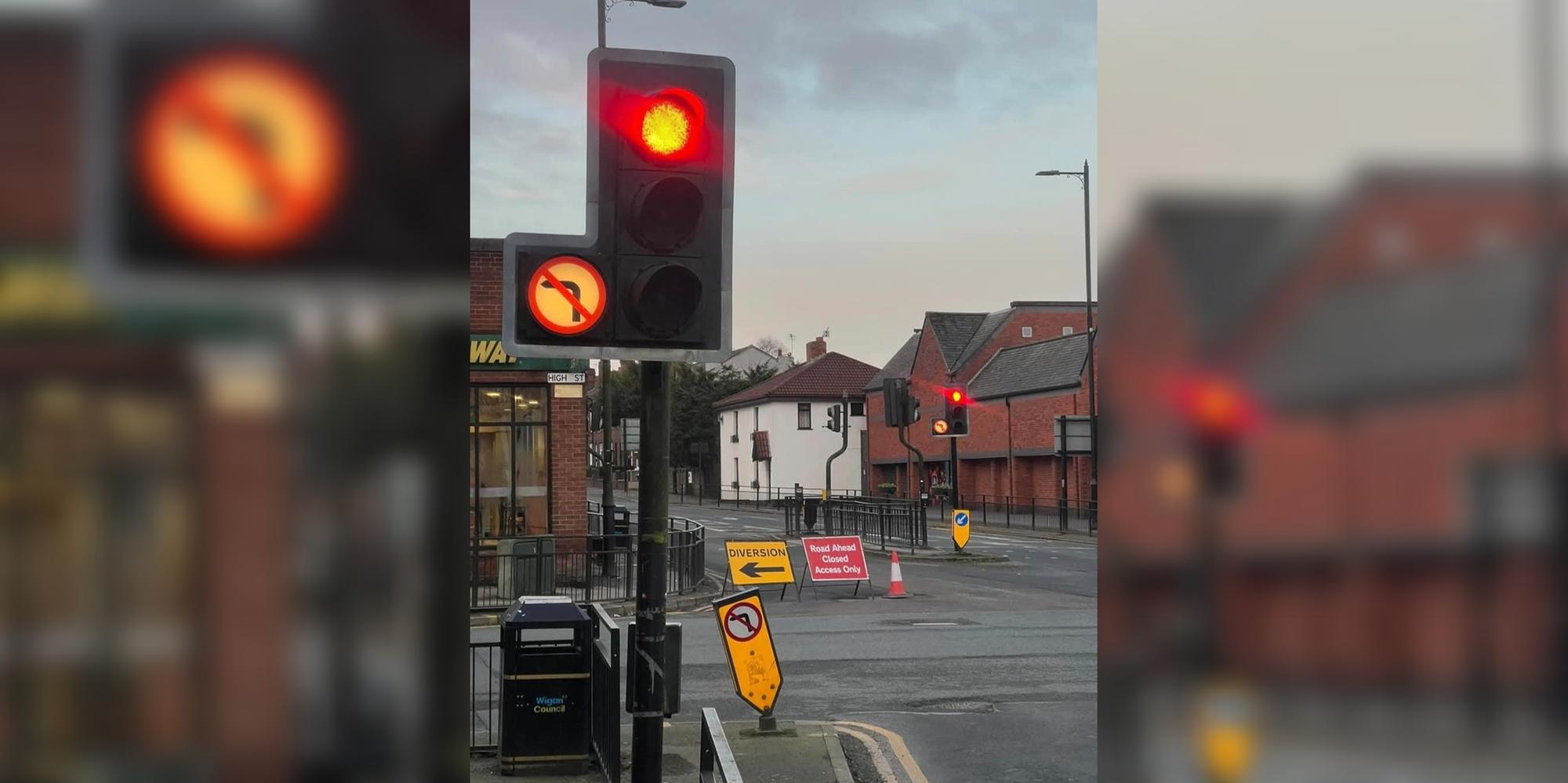 Road sign causes confusion for drivers at busy Wigan junction