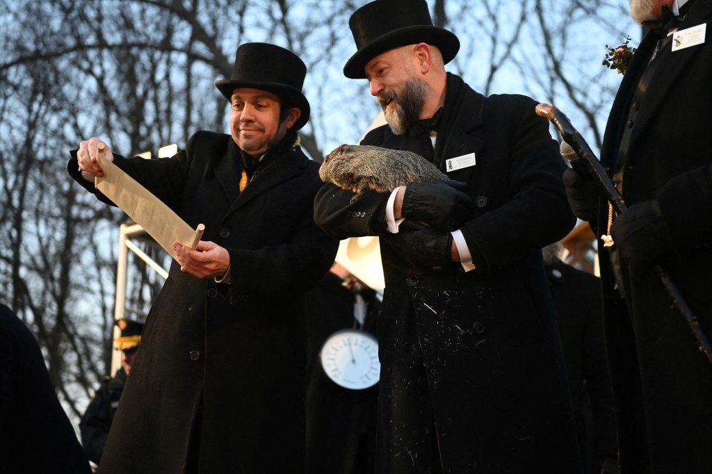 Punxsutawney Phil makes his Groundhog Day winter prediction