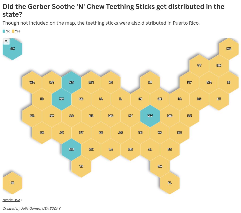 Gerber teething sticks recalled, discontinued in Florida, US after ...