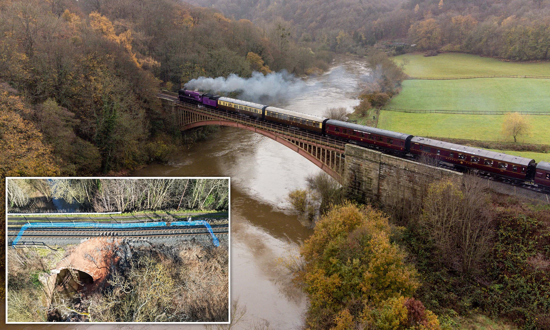 Railway line under threat after landslip forces closure of track