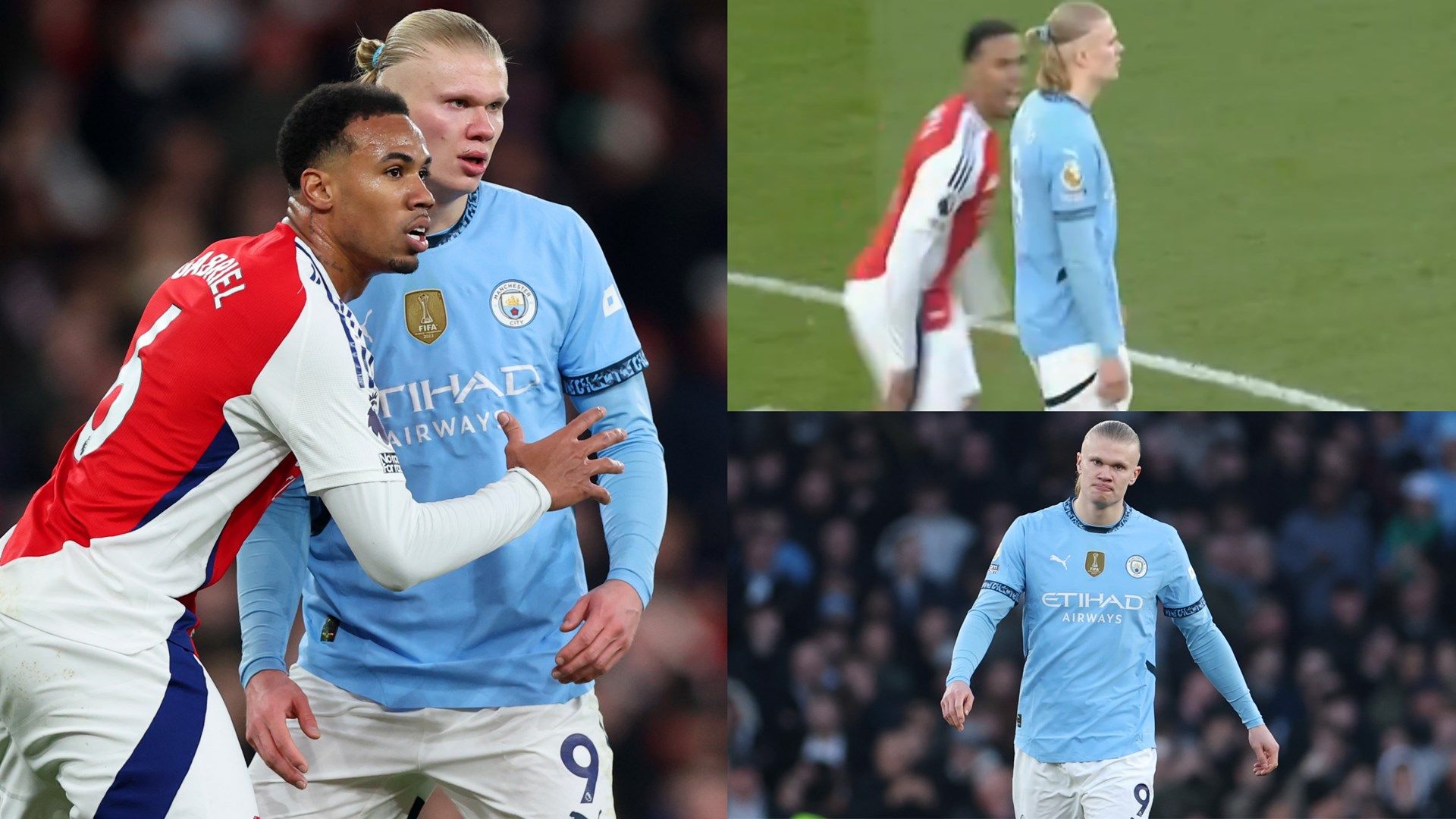 Gabriel brutally laughs in Erling Haaland's face after Martin Odegaard ...