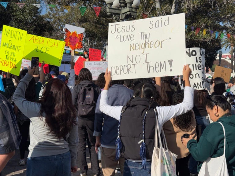 Massive protest against Trump deportations forms in downtown L.A ...
