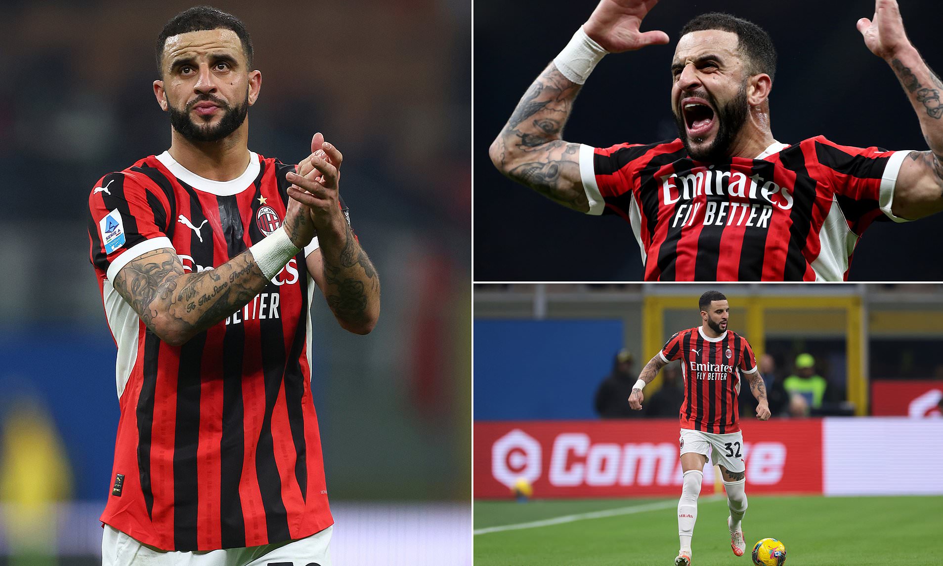 Kyle Walker makes his AC Milan debut against city rivals Inter - but ...