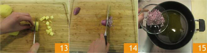 Pasta with potatoes and mussels