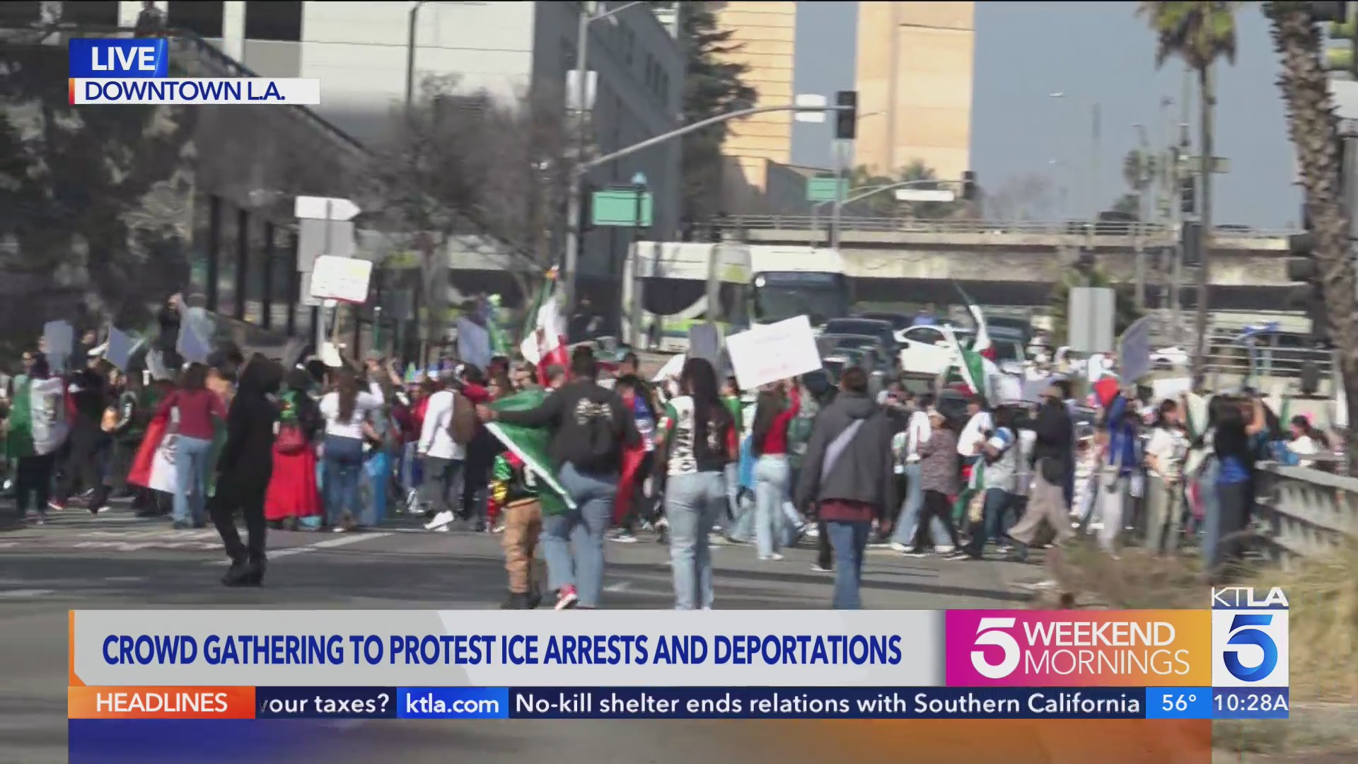 Massive protest breaks out near DTLA over ICE arrests, deportations