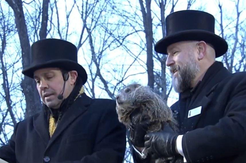 Groundhog predicts 6 more weeks of winter on his annual day