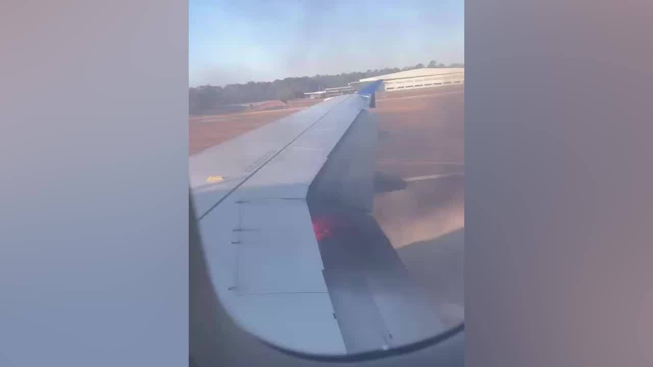 Plane's wing catches fire during takoff at IAH
