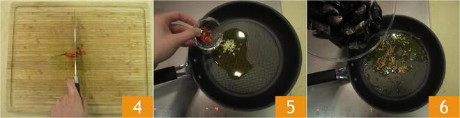 Pasta with potatoes and mussels