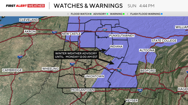 Winter weather advisory in effect for several areas north, east of ...