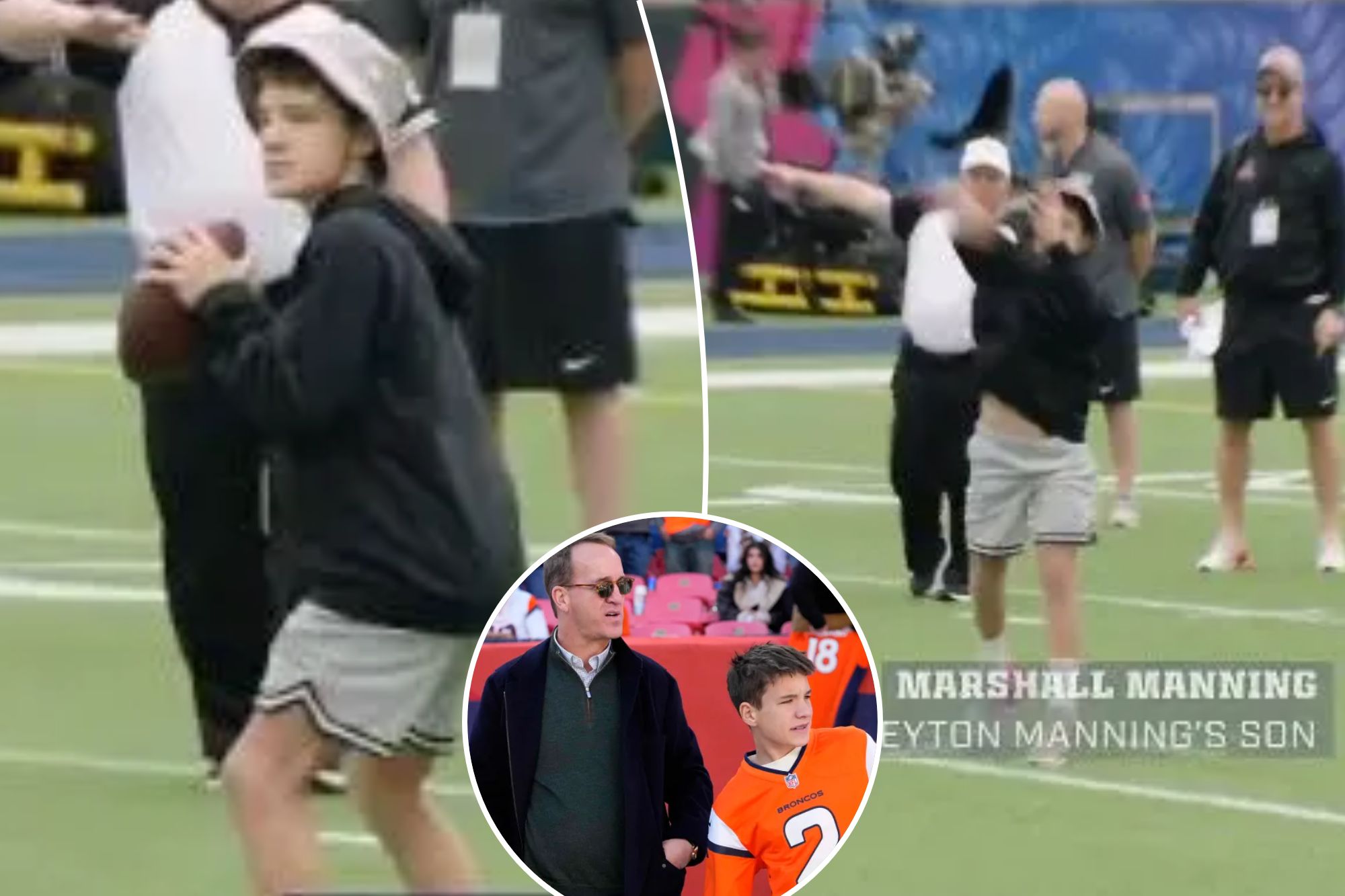 Peyton Manning’s 13-year-old son Marshall wows with throws at Pro Bowl