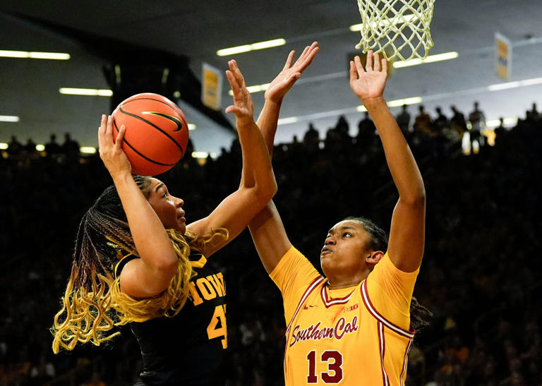 Photos from Iowa women's basketball's upset win vs. No. 4 USC