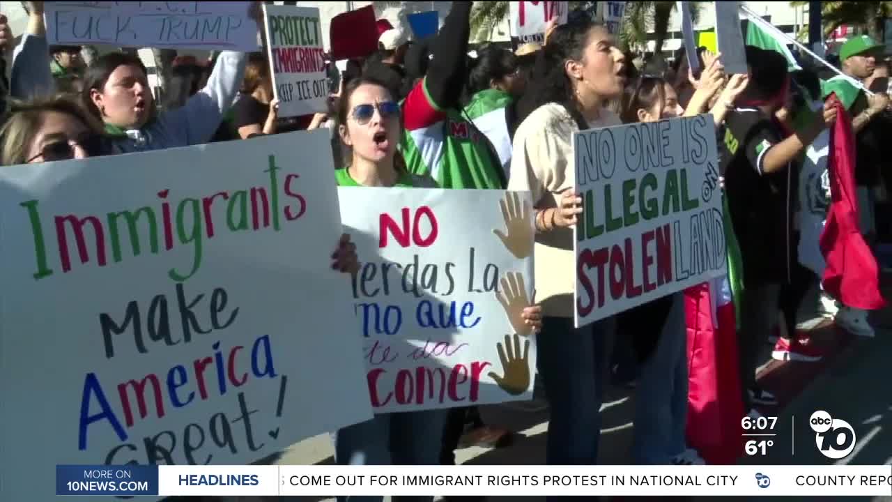 Protests held in downtown San Diego against ICE raids
