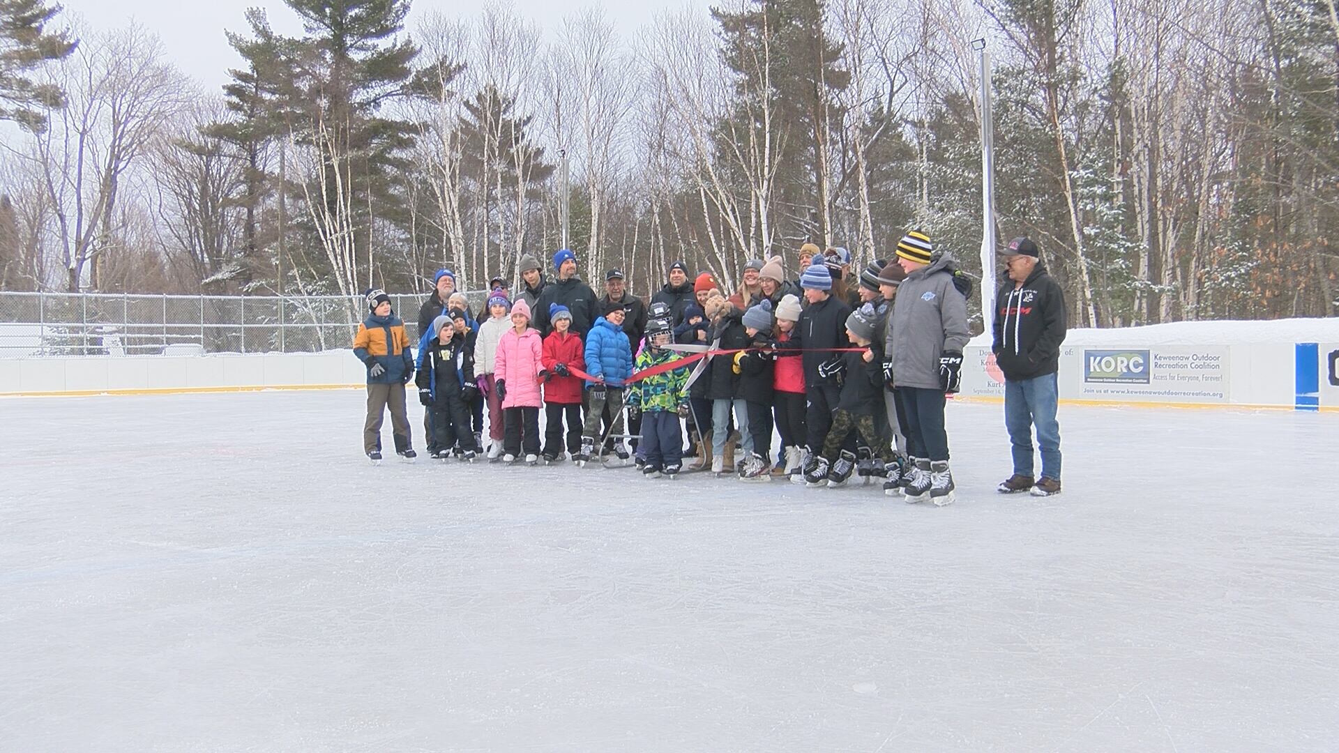Community celebrates Ahmeek ice rink’s new boards