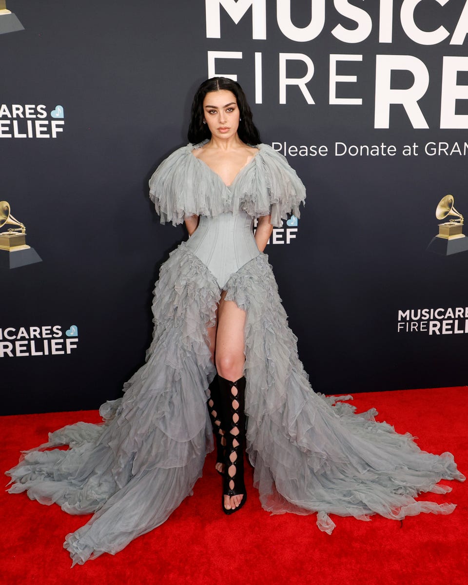 Charli XCX Goes Shipwreck Chic in a Corset Gown with a Thigh-High Slit ...