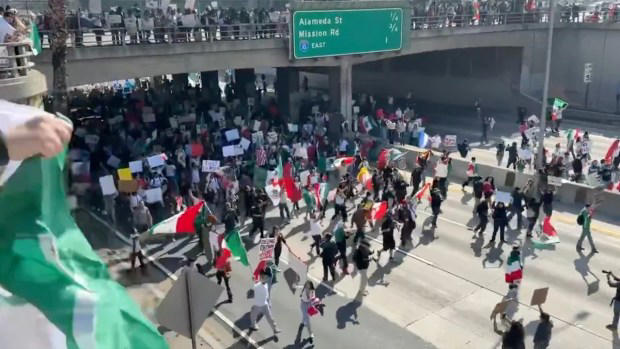 Anti-ICE Protestors Shut Down Los Angeles 101 Freeway Over Trump ...