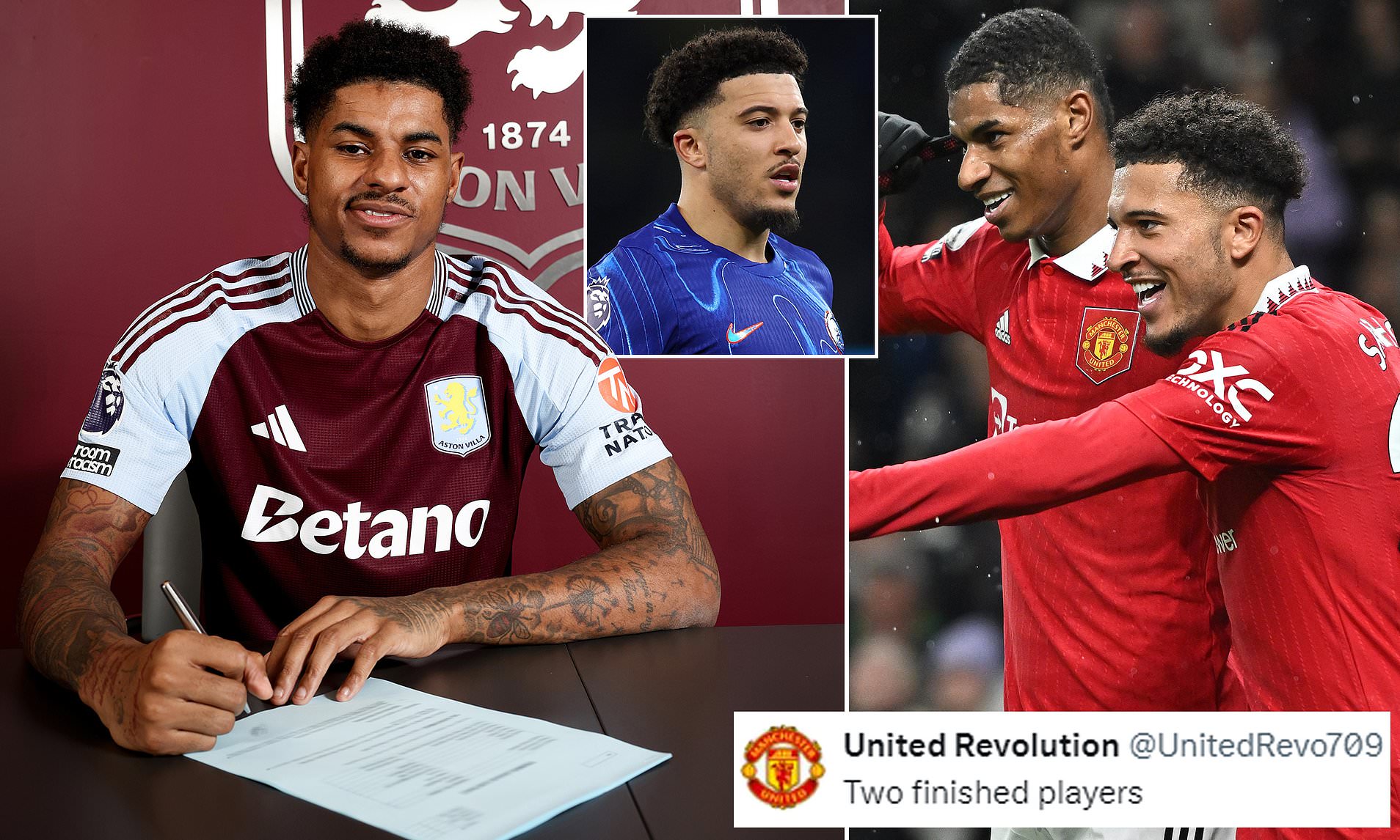 Jadon Sancho's two-word message to Marcus Rashford has Man United fans all saying the same thing ...