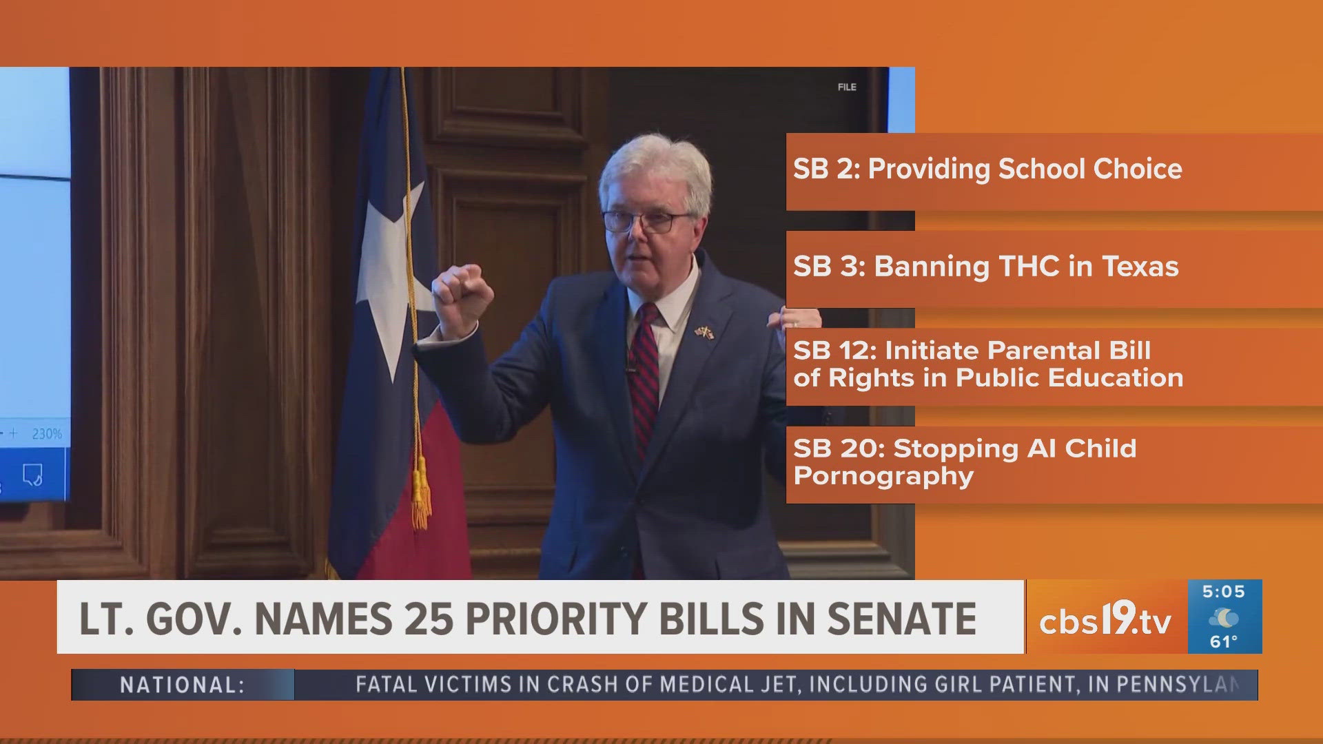 Lt. Gov. Dan Patrick hopes priority bills pass with bi-partisan support
