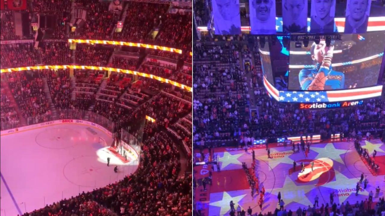 Canadian fans boo US national anthem after Trump imposes tariffs