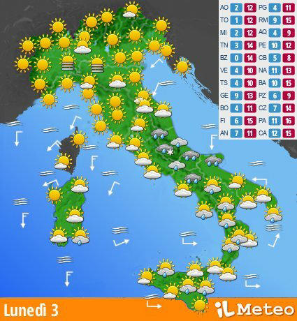 Meteo, con l'anticiclone torna il bel tempo prima del crollo delle temperature: neve anche a ...