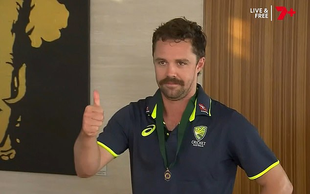 Travis Head sends crowd into hysterics with one-word speech after winning Aussie cricket's ...