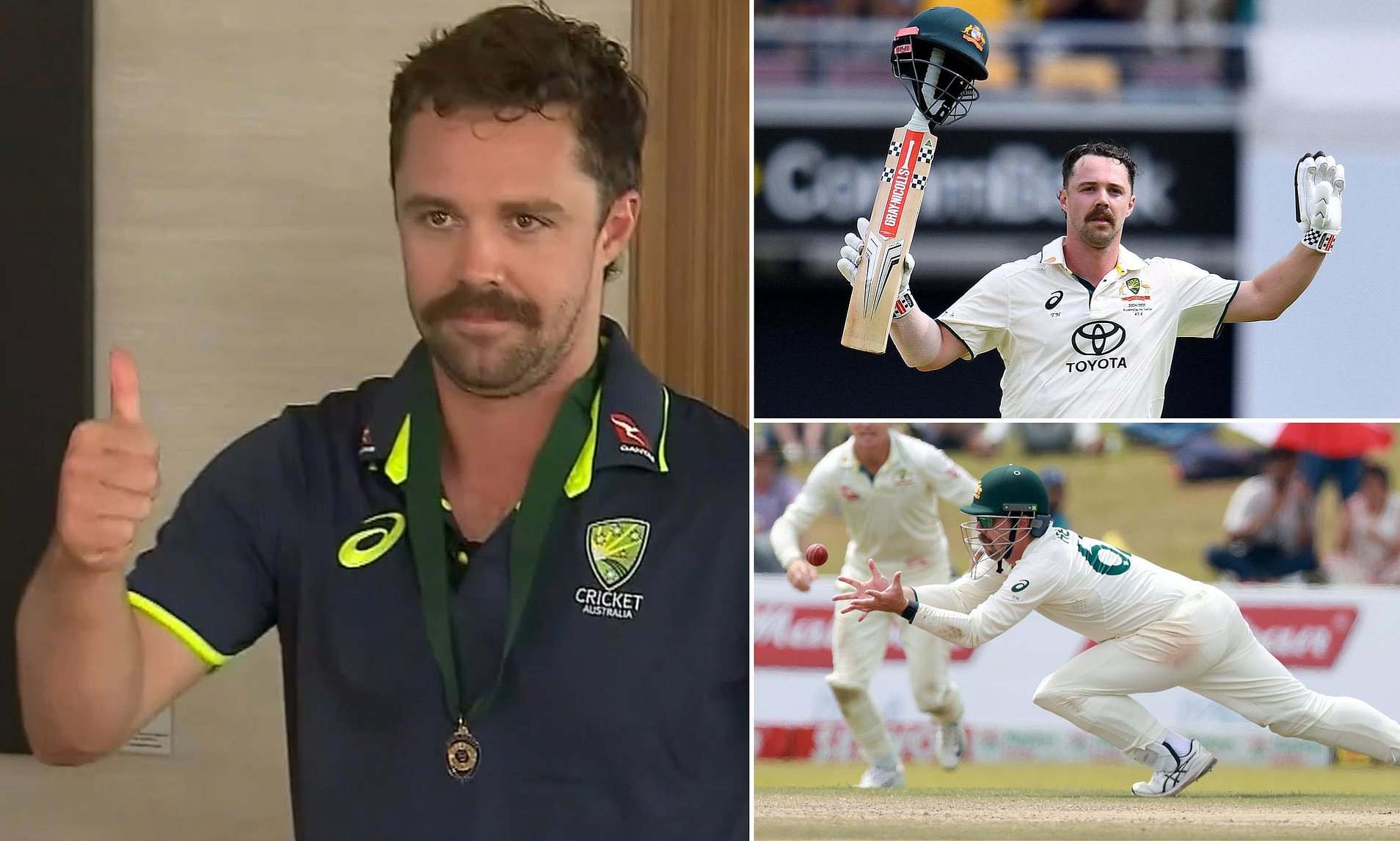 Travis Head sends crowd into hysterics with one-word speech after winning Aussie cricket's ...