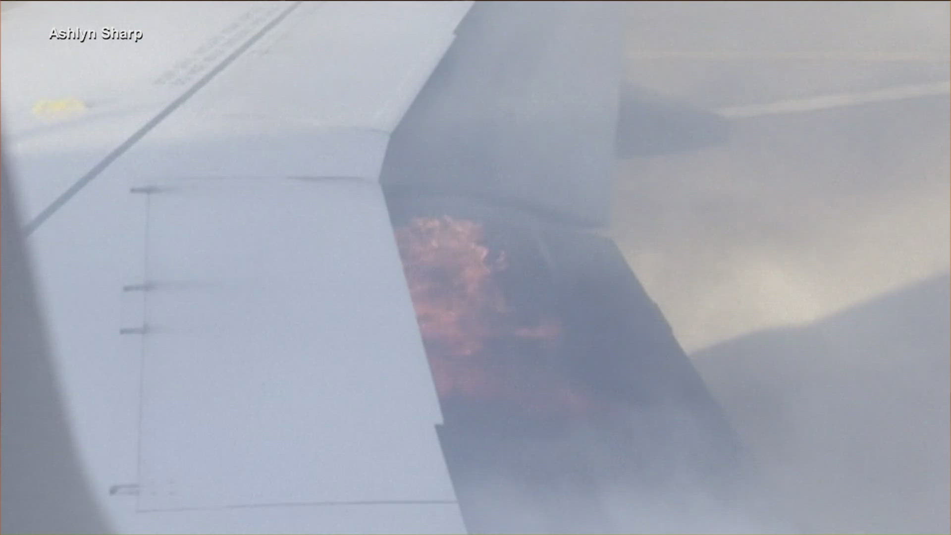 Passenger recounts moment airplane wing caught fire in Houston