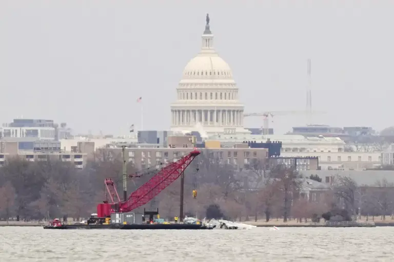 American Airlines plane extraction from Potomac begins