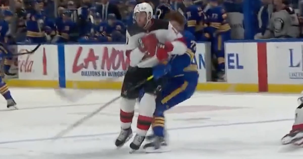 Fans furious about this detail after brutal hit on Tage Thompson