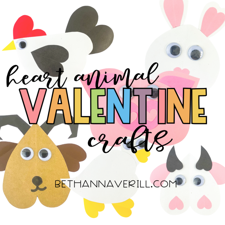 Valentine's Day Animal Heart Shaped Crafts