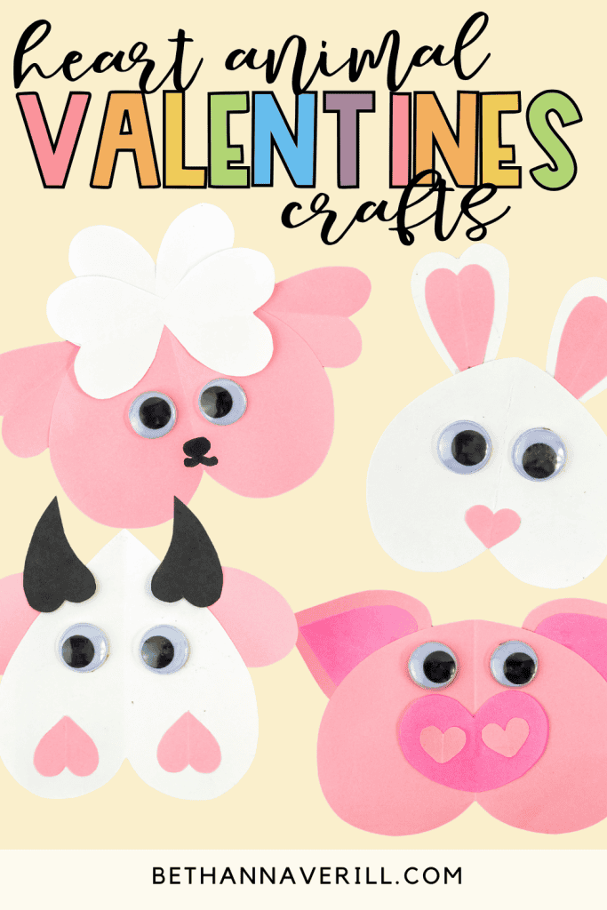 Valentine's Day Animal Heart Shaped Crafts