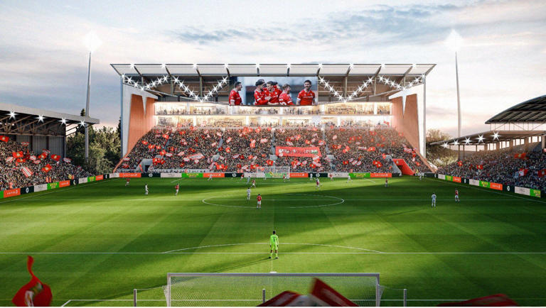 Wrexham unveil revised 'unique design' Kop stand