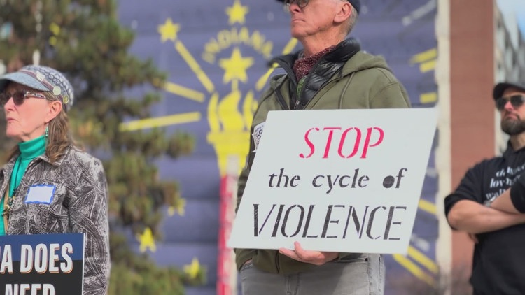 Groups come together at the Indiana Statehouse calling to end death penalty