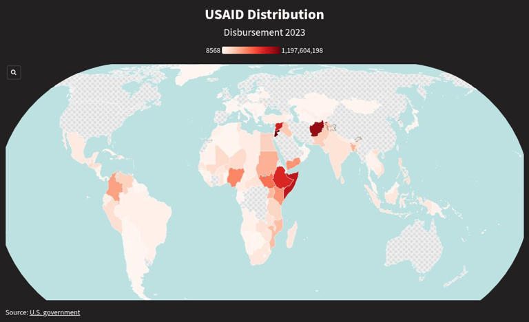 USAID Map Shows Countries Where It Spends Most Money