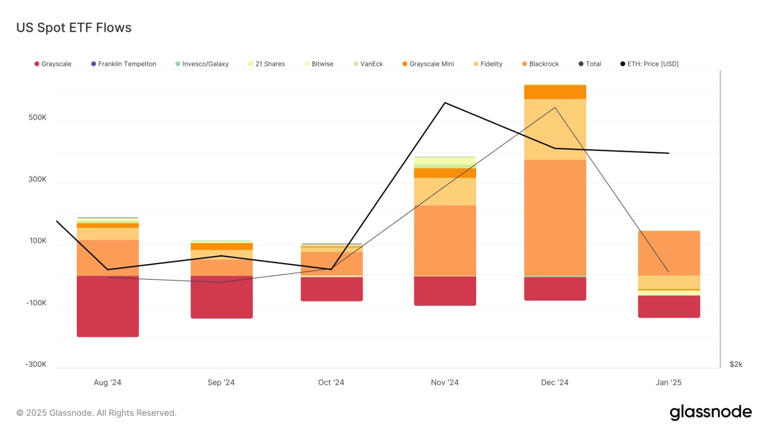 Here’s How Ethereum and Bitcoin ETF Products Fared in January 2025