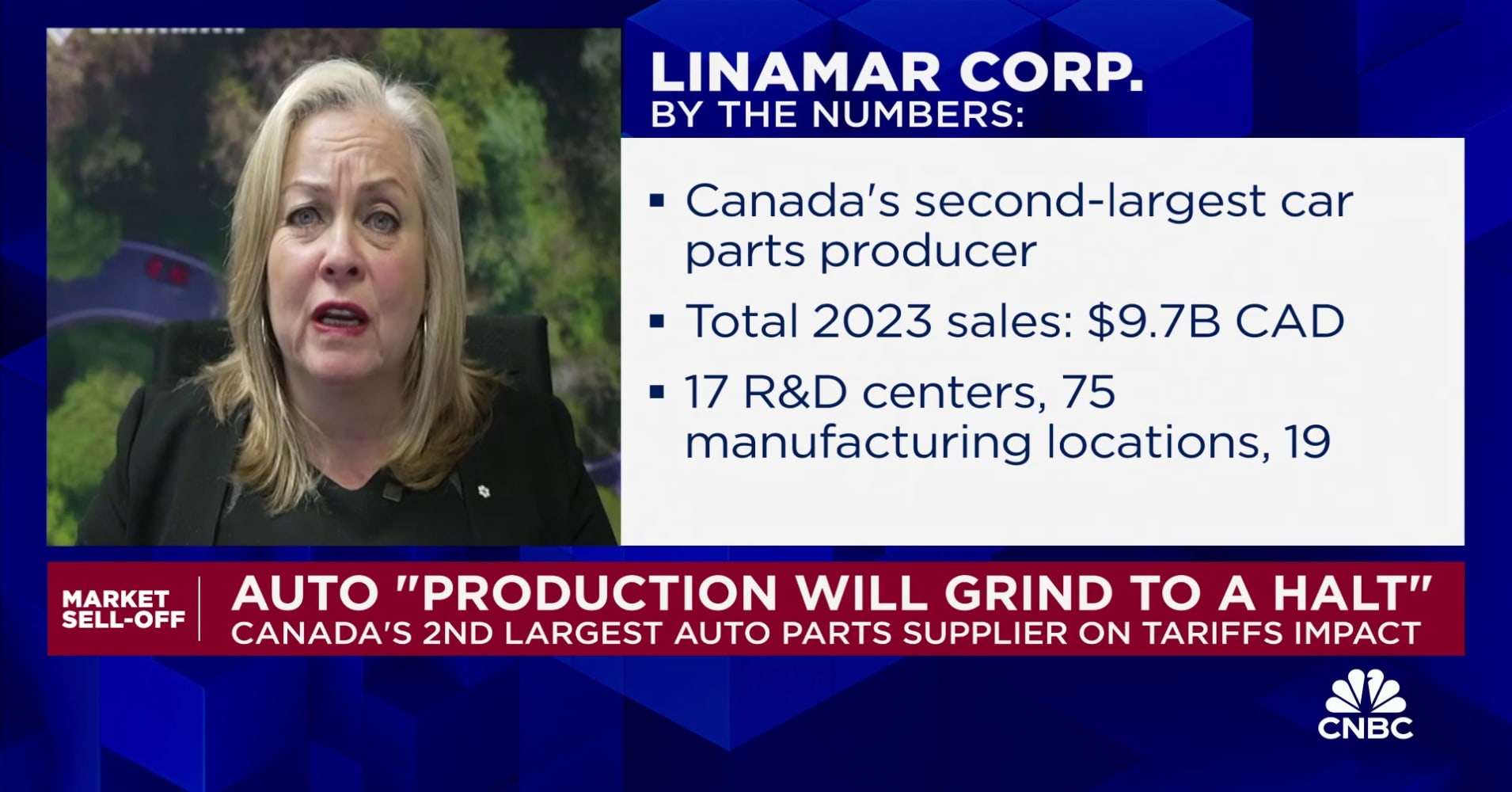 Tariffs will cause auto production to 'grind to a halt,' says Linamar's Linda Hazenfratz